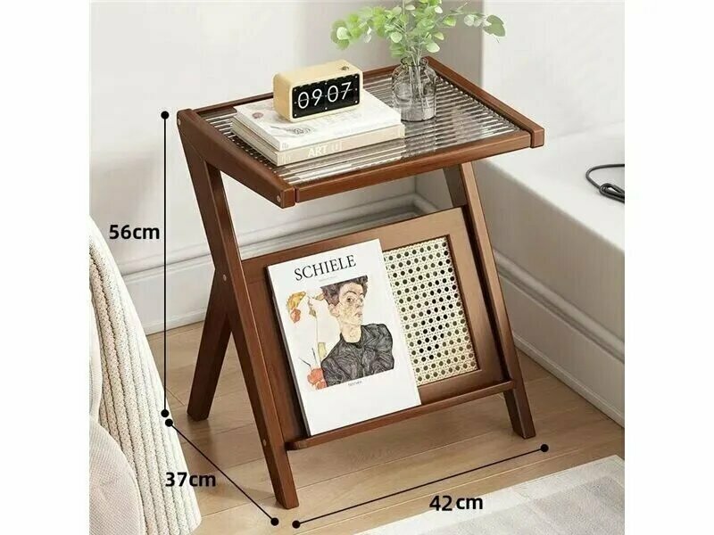 Тумба, Маленький журнальный столик， 42х37х56 см，Коричневый，Усиленный и утолщенный