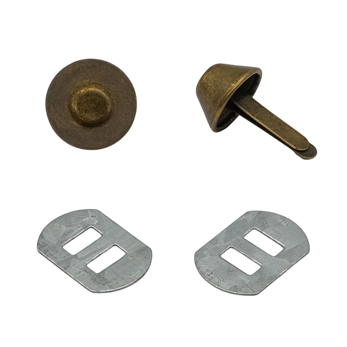 Пукли для сумок, чемоданов, портфелей, 50 шт, 1,2*1,2*0,6 см, Айрис (антик)