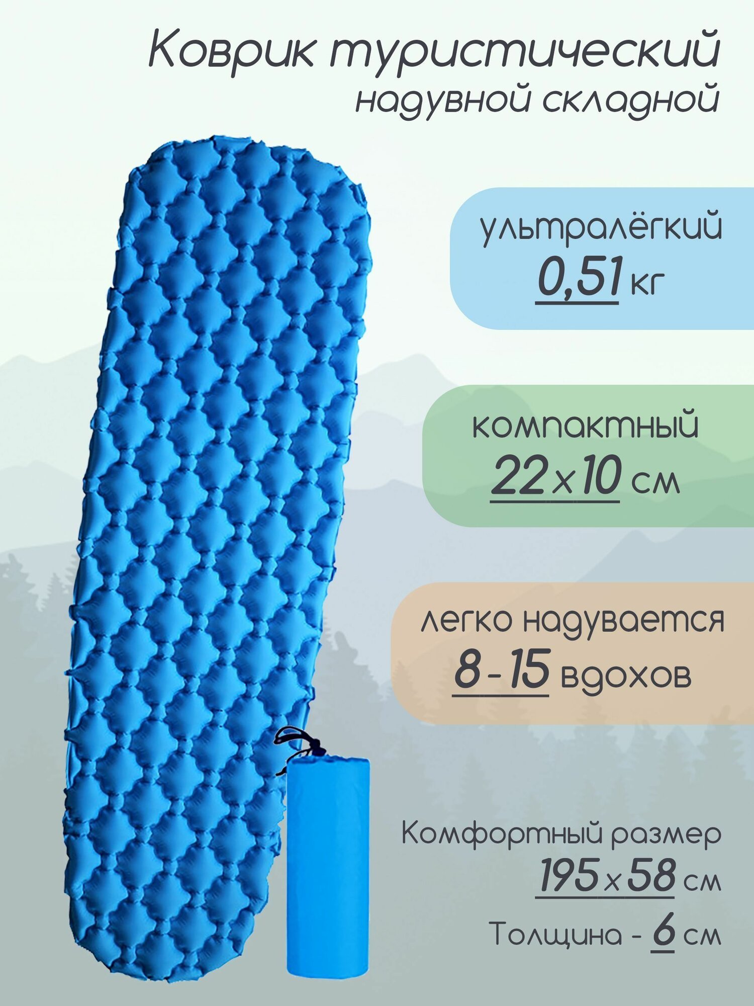 Коврик надувной туристический