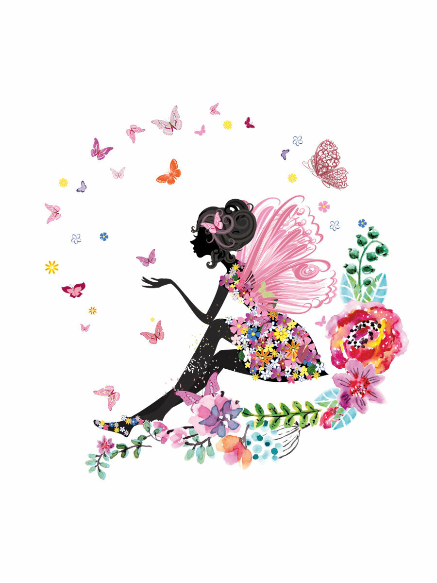 Термонаклейка на одежду "Фея с бабочкой"