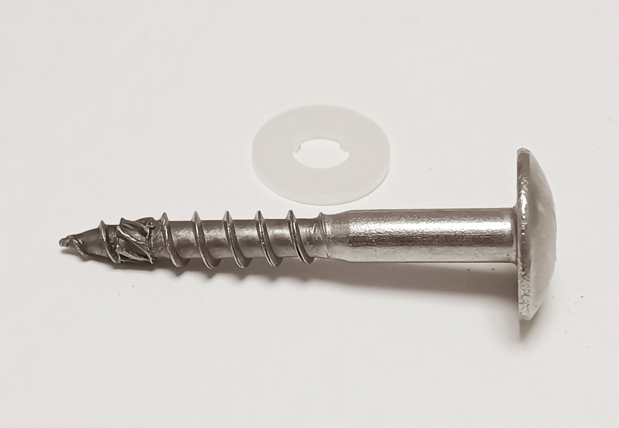 Саморез Werzalit 6х45, прессшайба D17мм, в комплекте пластиковой шайбой М6х16х1, нержавеющая сталь А2, 100 шт.