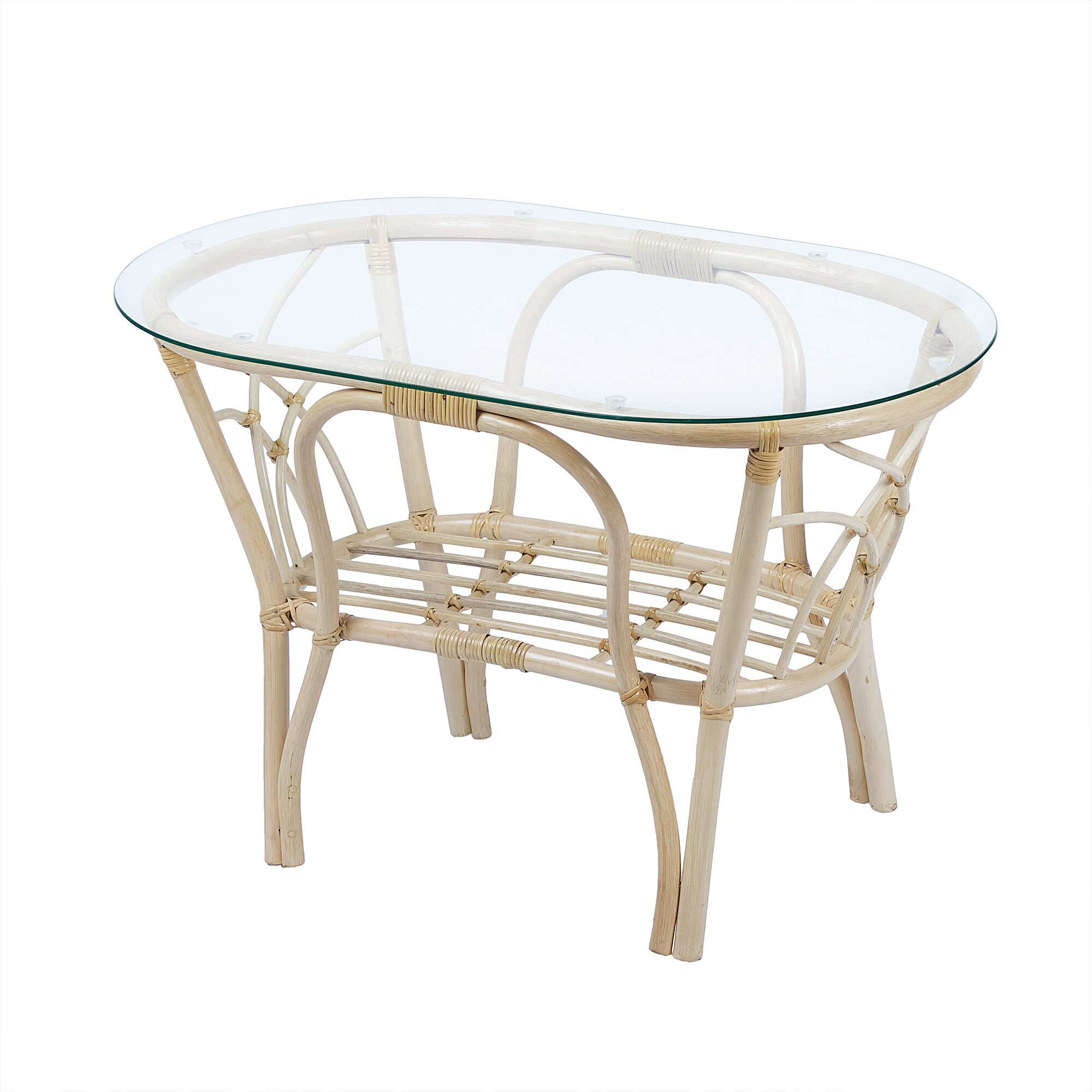 Стол овальный из натурального ротанга Багама, цвет натуральный