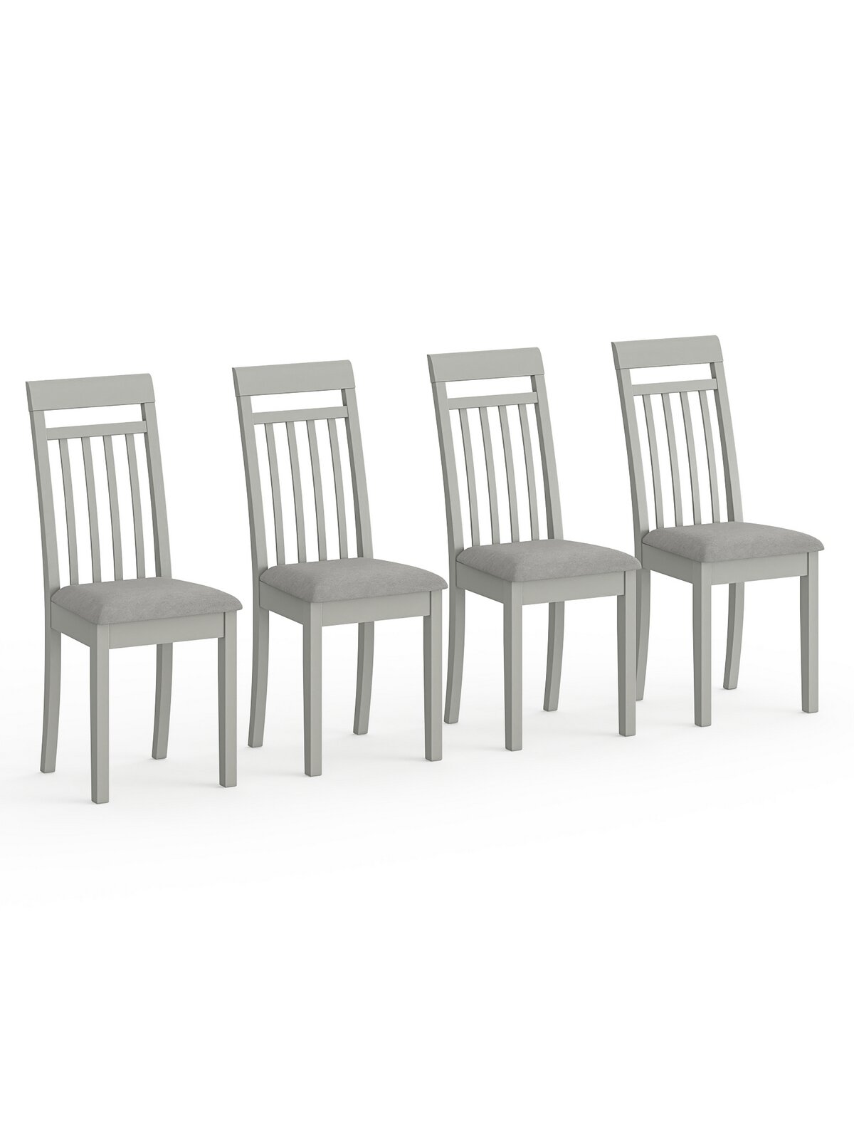 Четыре деревянных стула Мебель--24 Гольф-11, серый, обивка велюр серый 63, 40х40х100 см.