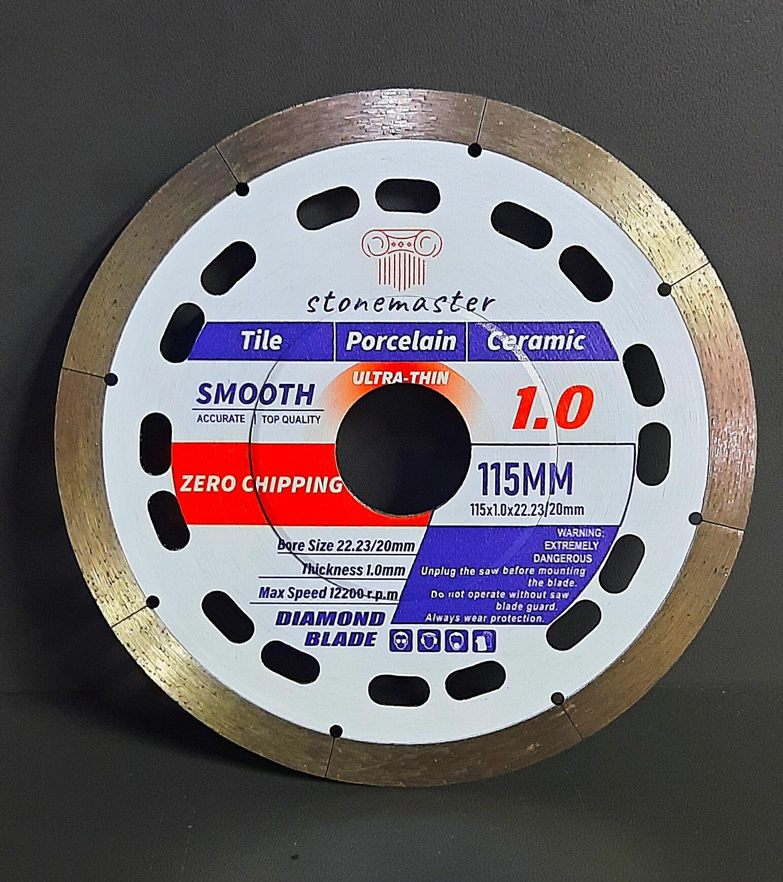 Диск алмазный по керамике/мрамору/граниту STONEMASTER Д115x22,23x1,0мм класс А