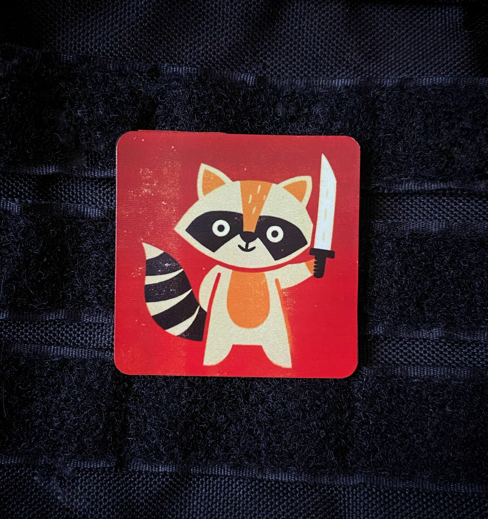 Патч светящийся енот , шеврон на липучке