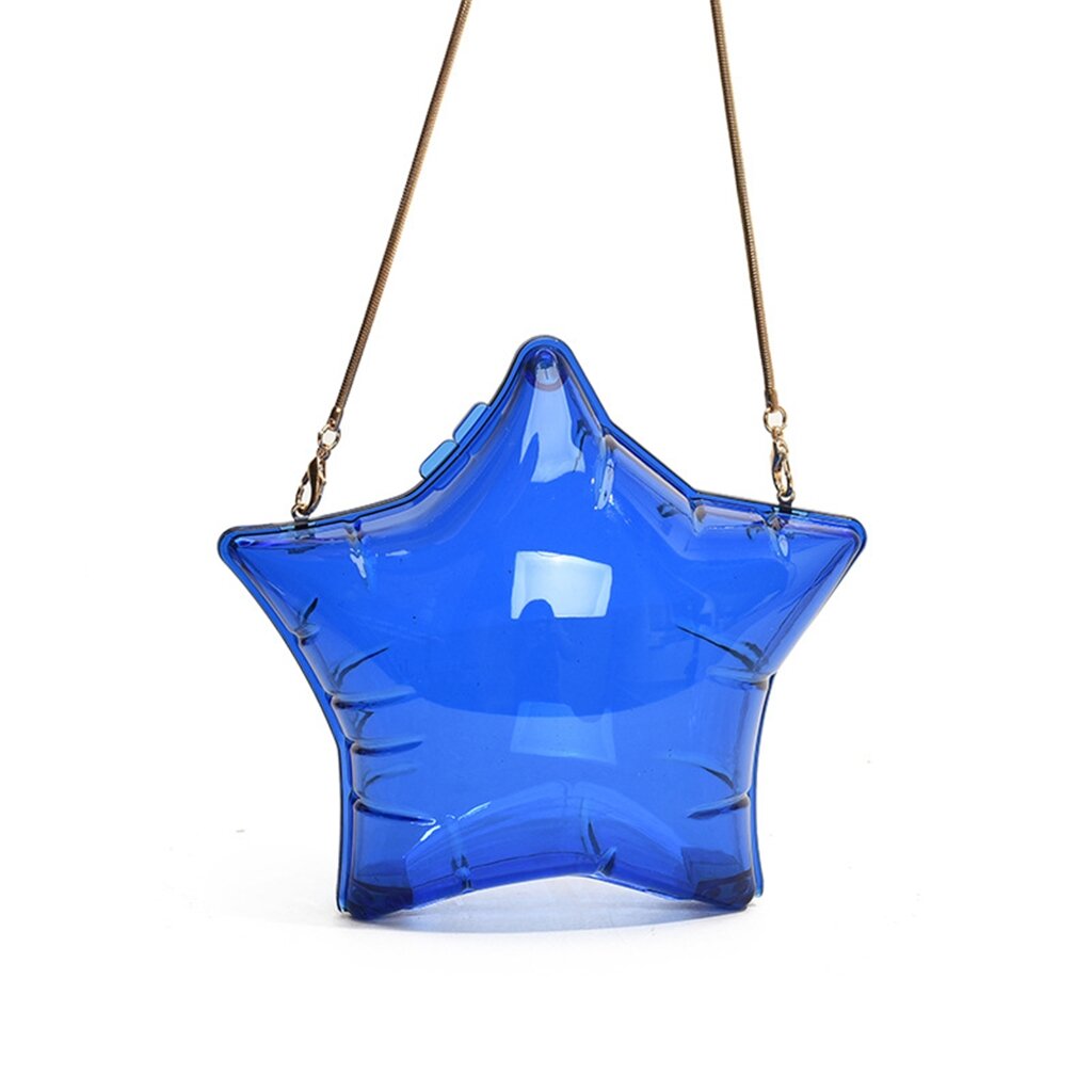Сумка из ПВХ-пластика Candy color с прозрачной звездной коробкой-темно-синий