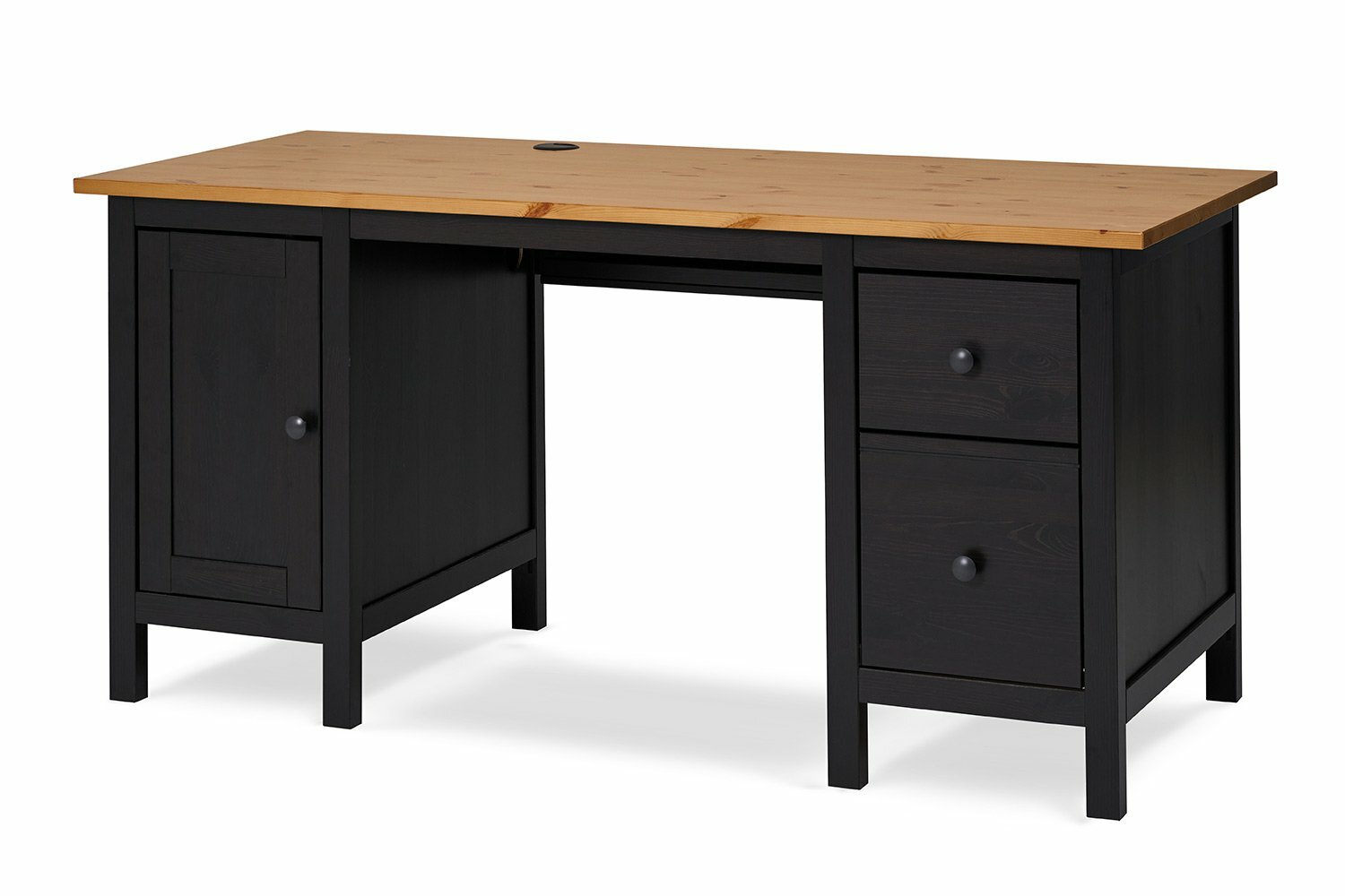 Письменный стол Hoff Эванс, 155,4х74х64,6 см, 2 ящика, цвет чёрный/светло-коричневый
