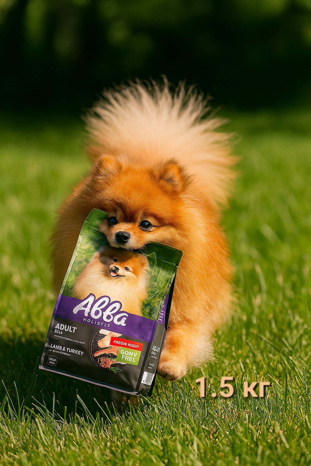 Авва Сухой корм на основе свежего мяса для взрослых собак мелких пород, с ягненком 1,5 кг