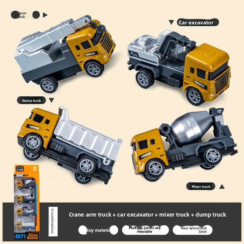 Детский грузовик бульдозер погрузчик кран строительная техника игрушка с рабочими движущимися деталями для детских игр желтый б