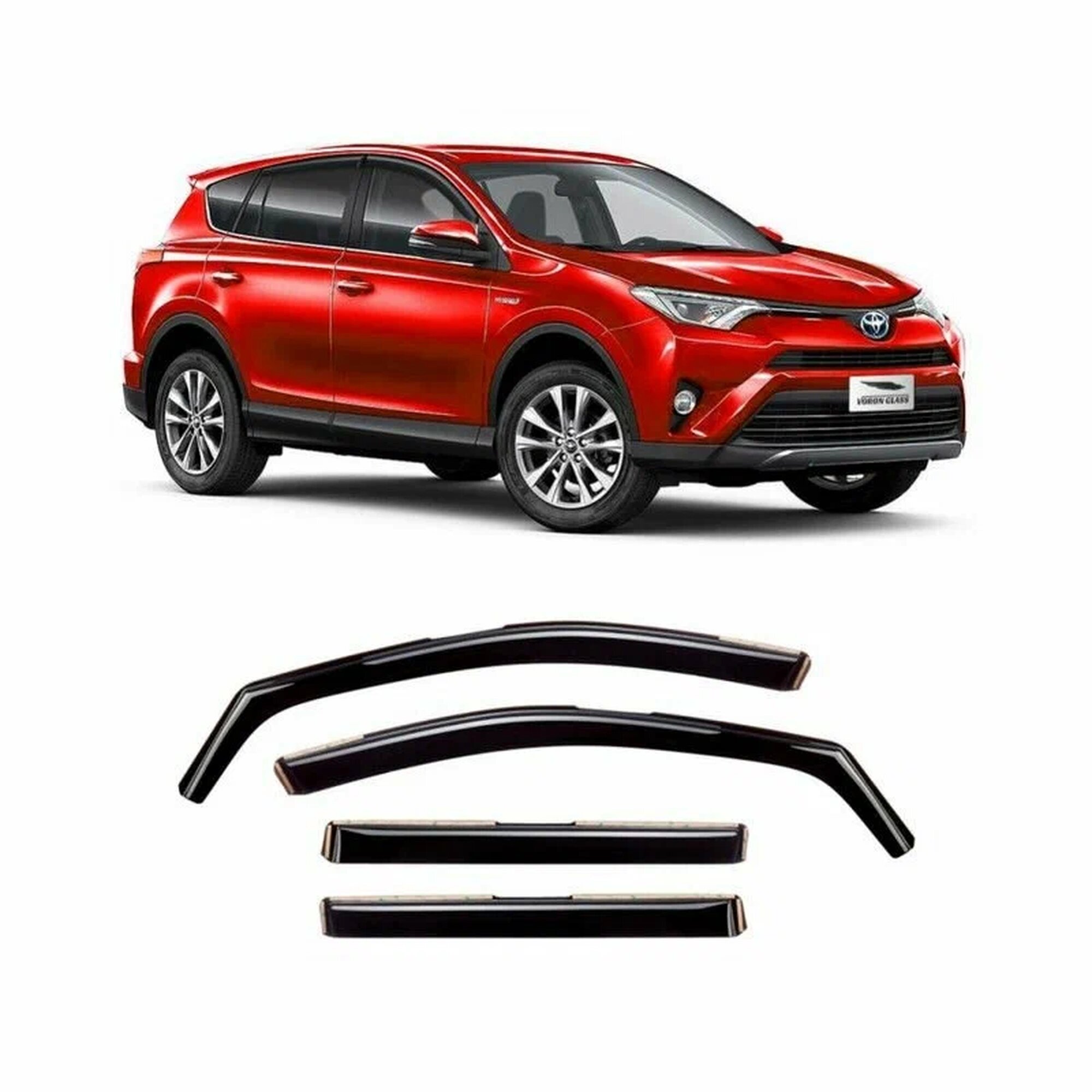 Дефлекторы неломающиеся Voron Glass для Toyota RAV4 V 2019+, DEF01256 - 4 шт.