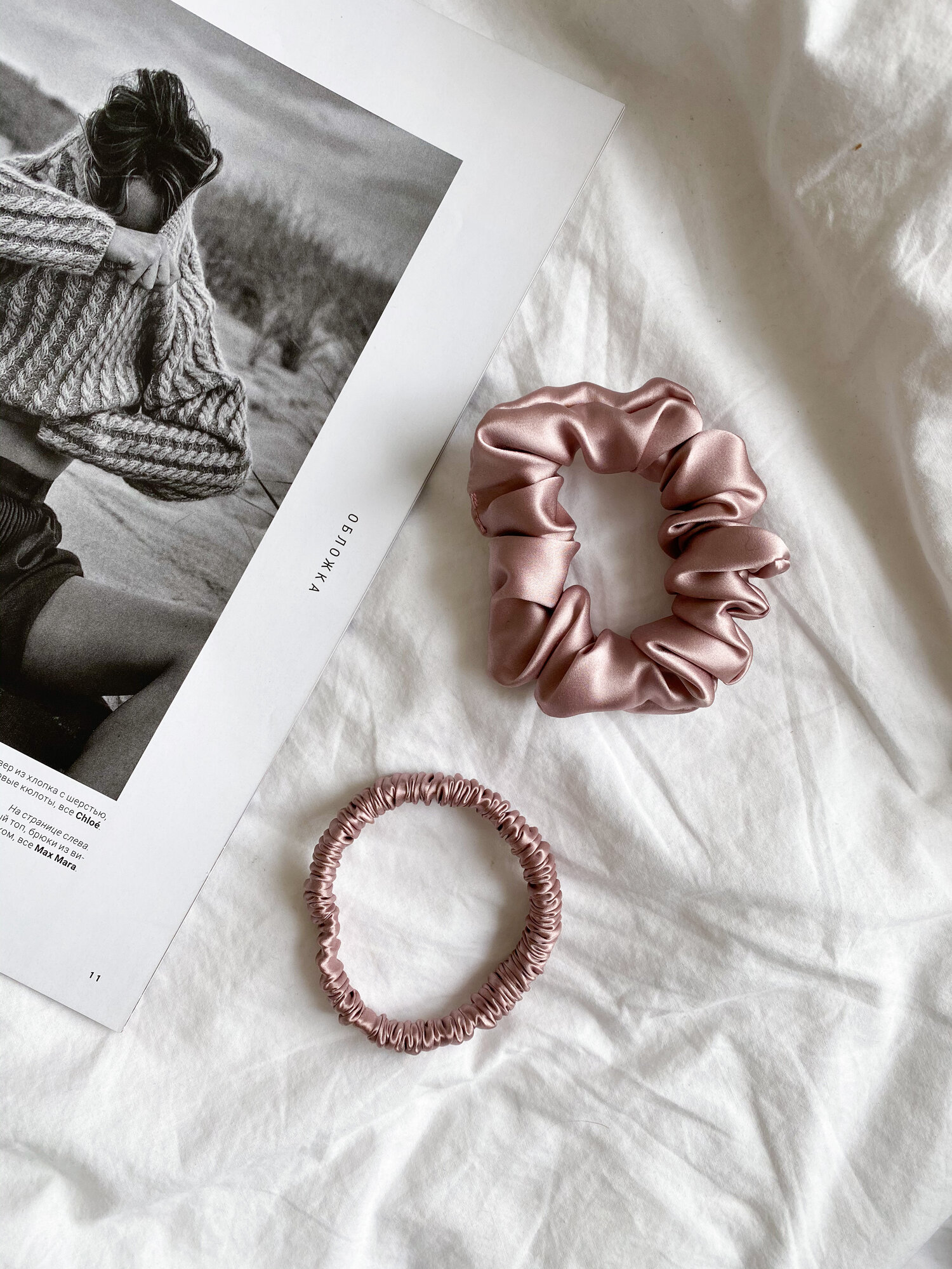 Набор из 2-х резинок для волос Mini и Standart из 100% натурального шелка