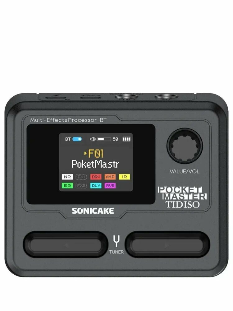 Процессор гитарных эффектов Pocket Master, Bluetooth, 100 тембров, черный