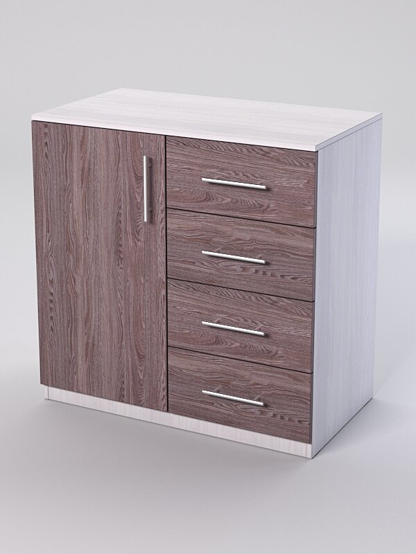 Тумба для офисной техники №7-1, Ясень Анкор и Ясень Анкор. Производитель товара - компания Westcom.