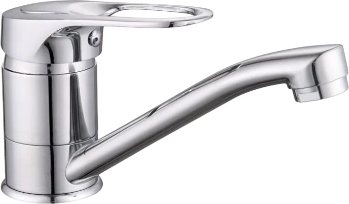 Смеситель для кухни D-lin D151628 с поворотным изливом, хром, глянцевый, однорычажный, с керамическим картриджем