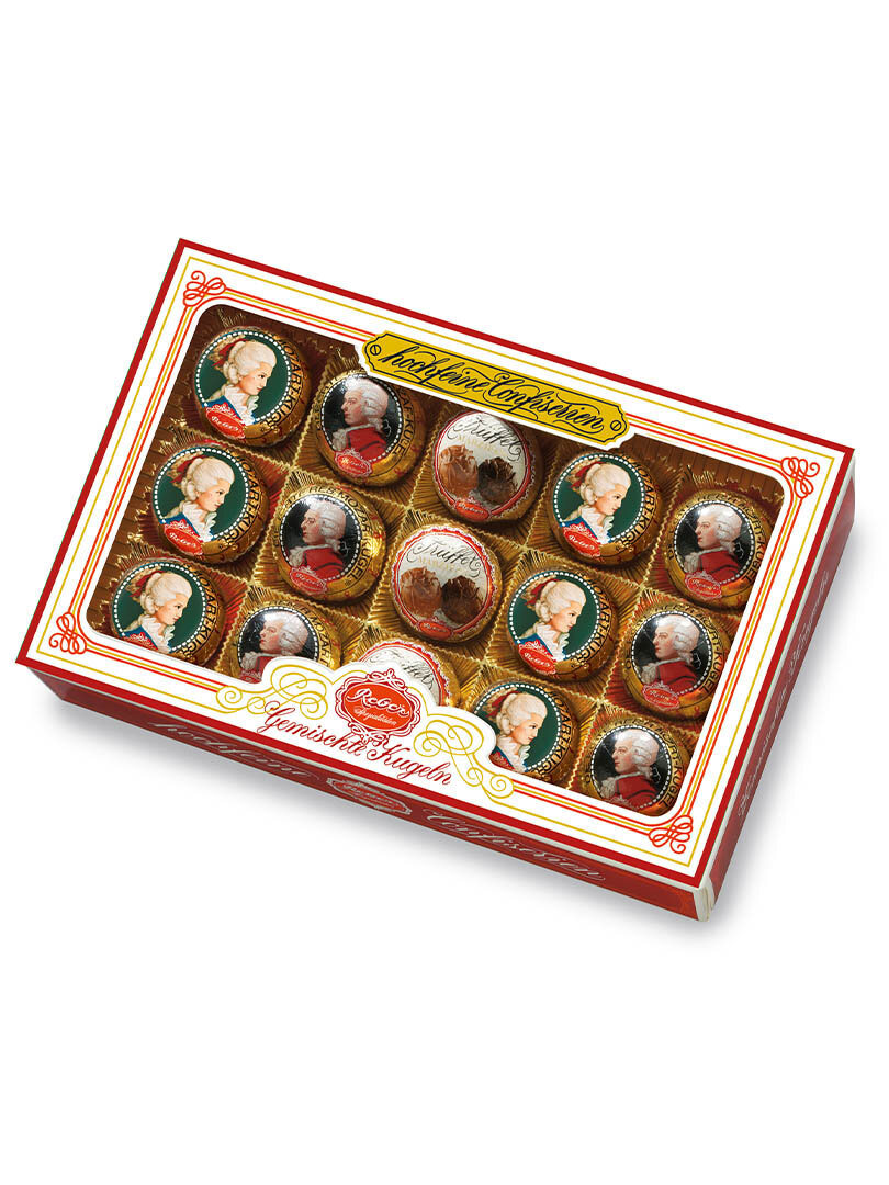 Конфеты шоколадные REBER (Моцарт) Подарочный набор ассорти с окном, 300 г