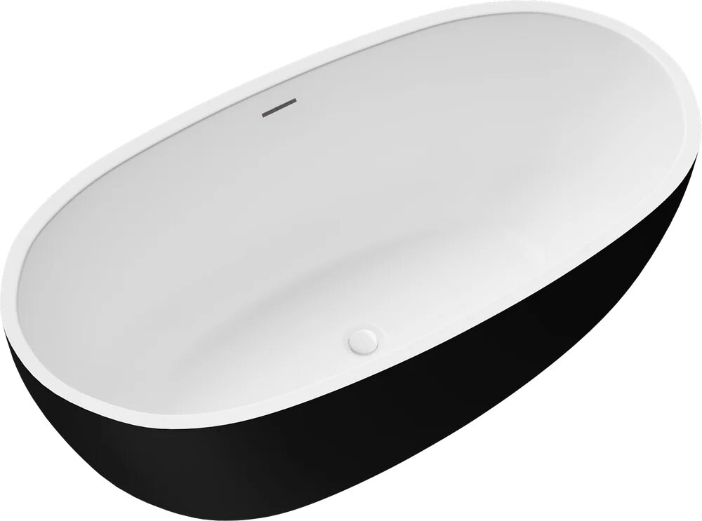 Акриловая ванна Grossman Classic GR-2403MB 150x78, с каркасом, отдельностоящая, матовая, овальная, антискользящее покрытие