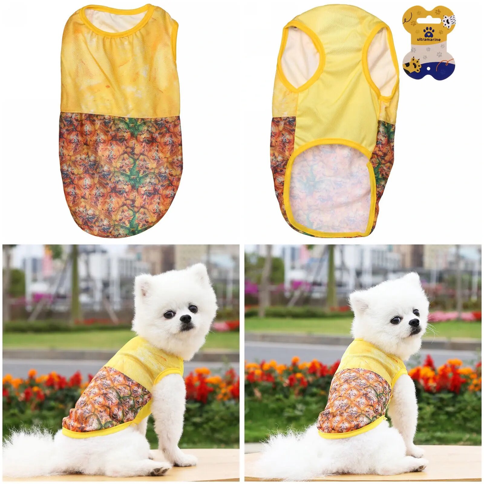 Майка для собаки «Тропикана-Сладкий Ананас», размер XL, легкий полиэстер