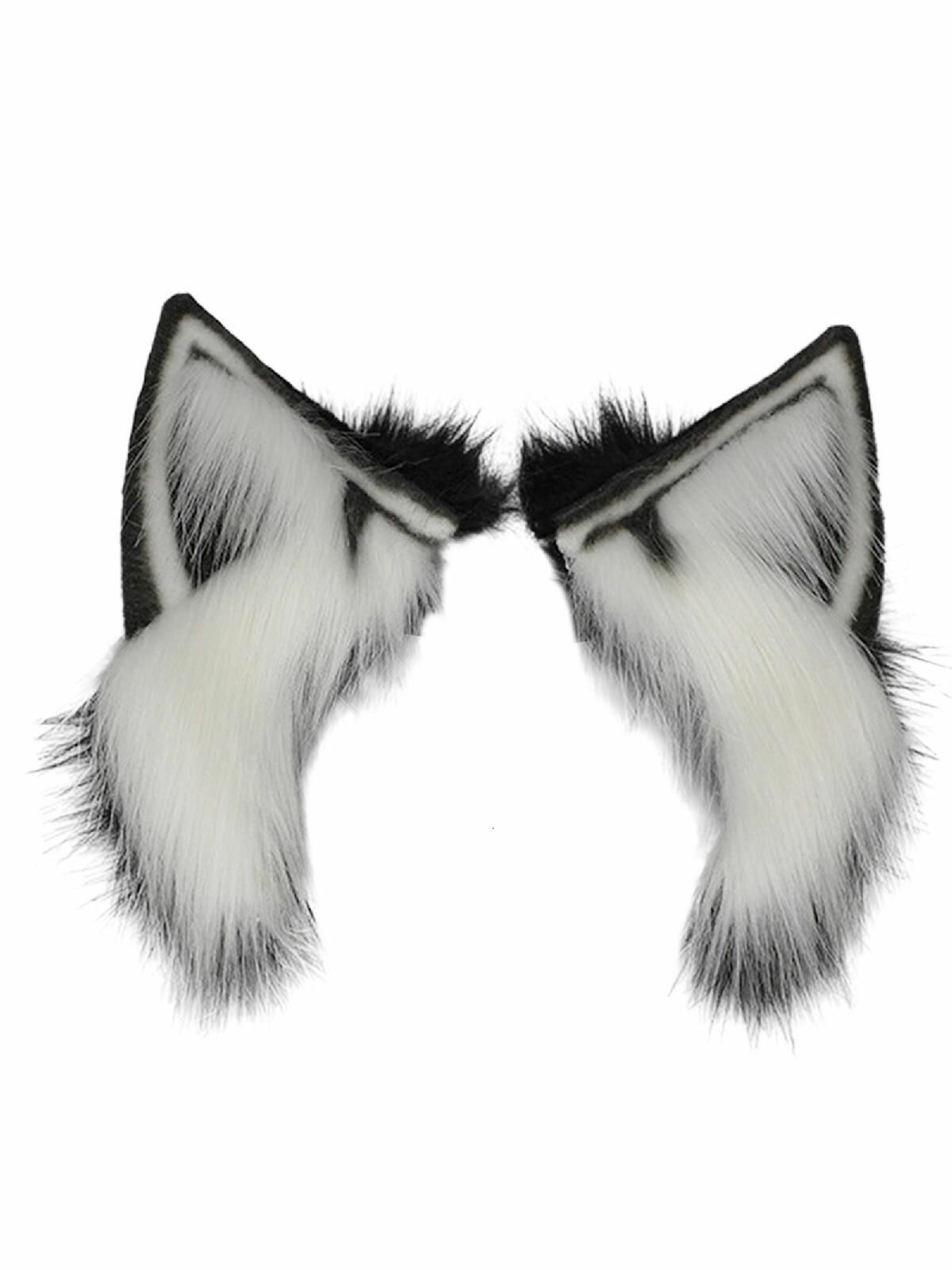 Кошачьи ушки на ободке, - 02 Черно-белый