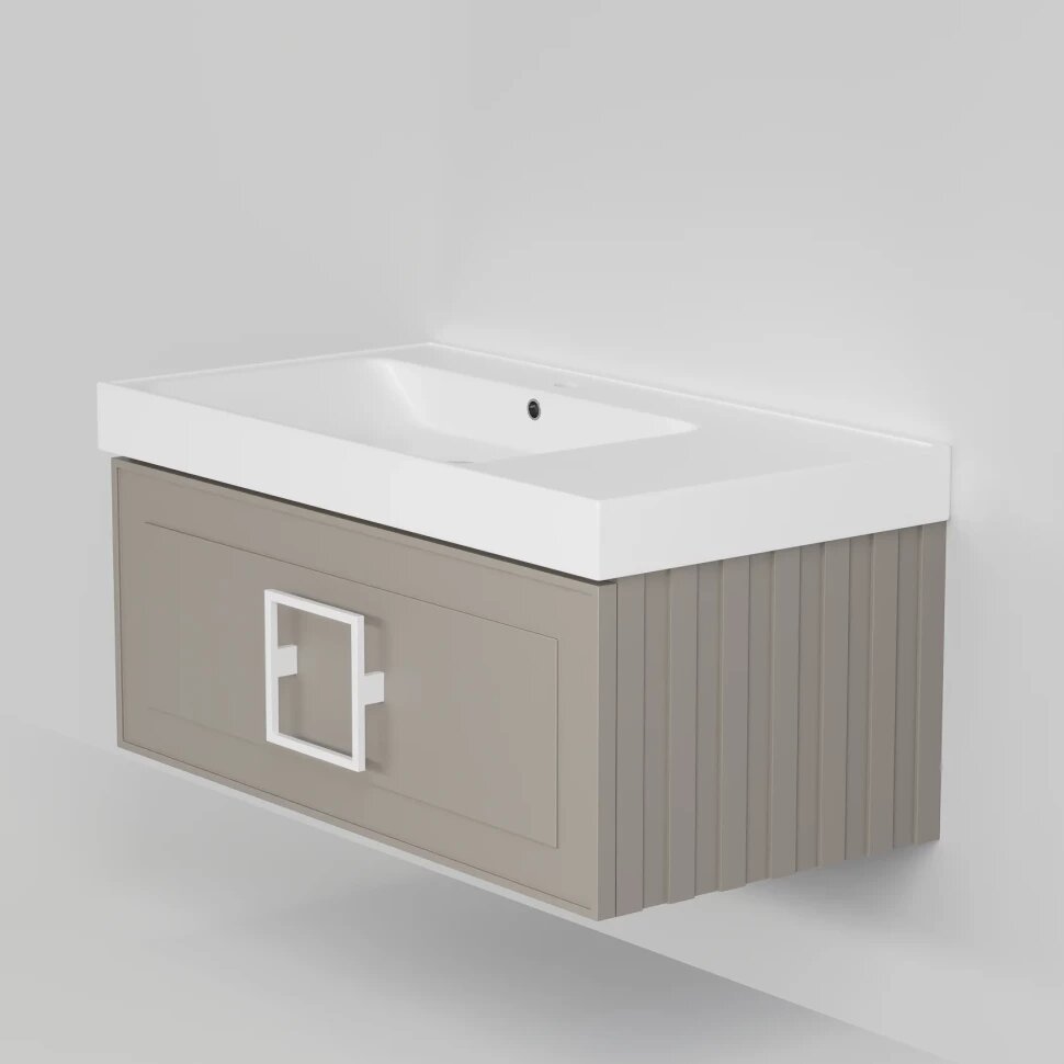 Тумба под раковину La Fenice Cubo FNC-01-CUB-C-90 87,6 см, подвесная, бежевый матовый