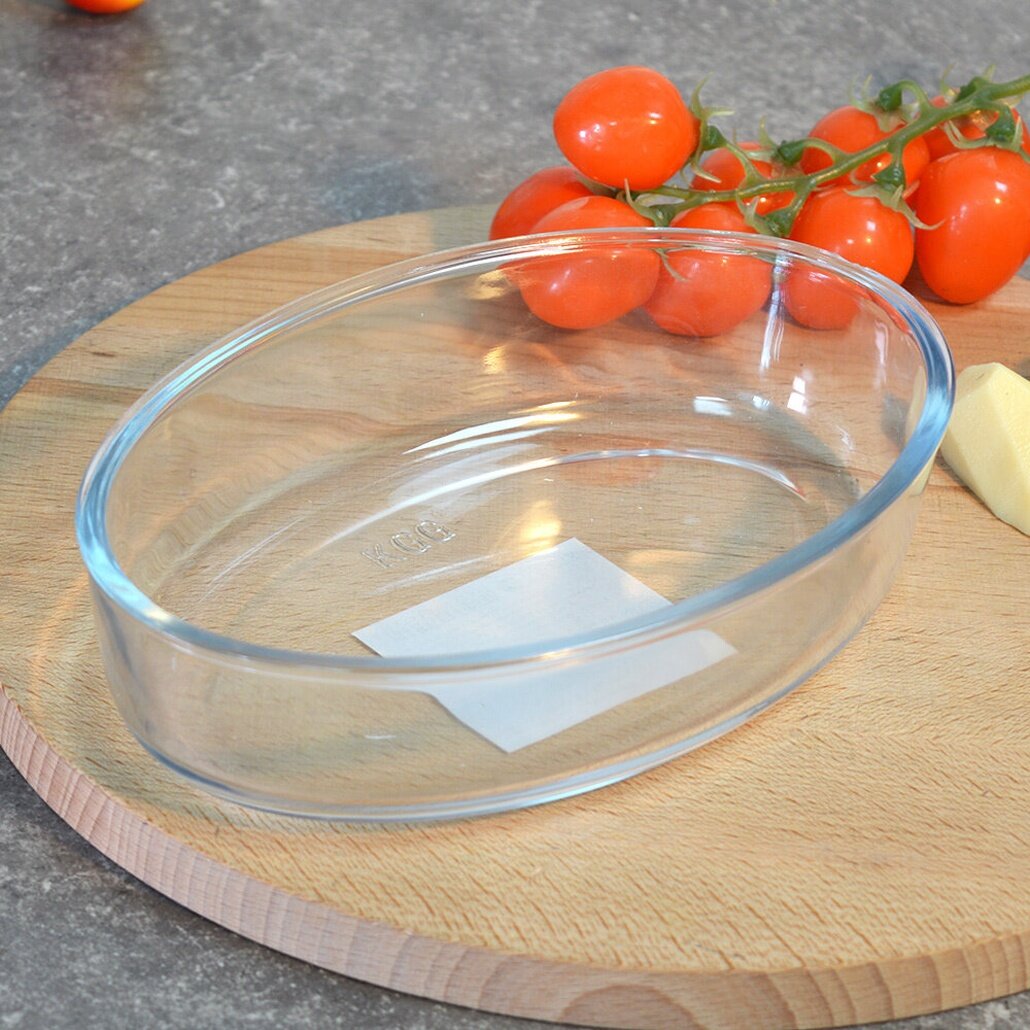 Форма жаропрочная 0,7л, овальная, стекло, 21×14×5см, прозрачный, экономия времени, надежность