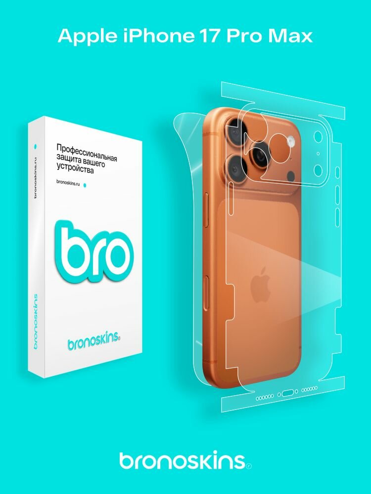 Глянцевая бронированная пленка на Заднюю панель и Торцы Apple iPhone 17 Pro Max
