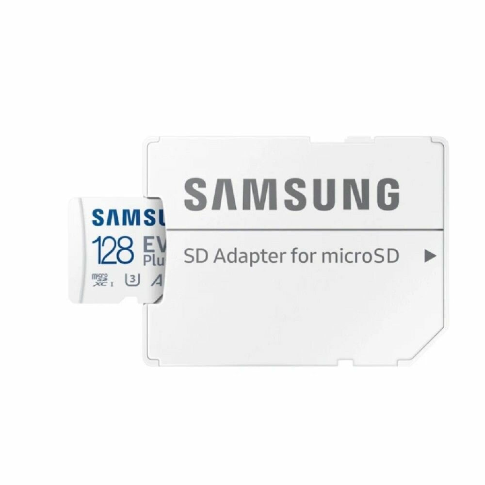 Samsung Карта памяти Micro SecureDigital 128GB Class 10 Evo Plus A2 V30 UHS - I R W 90 160 MB s + SD адаптер MB - MC128SA APC