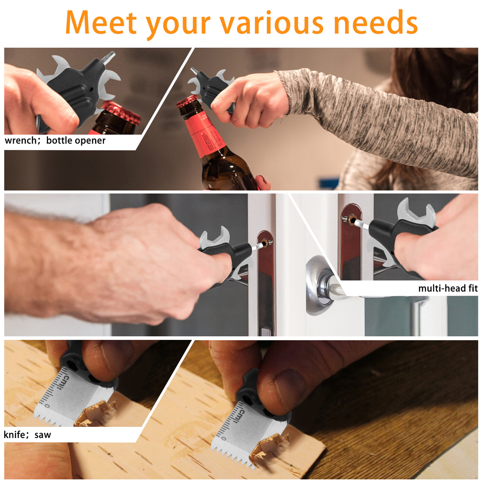 Брелок-мультитул 6в1 с отверткой и открывалкой