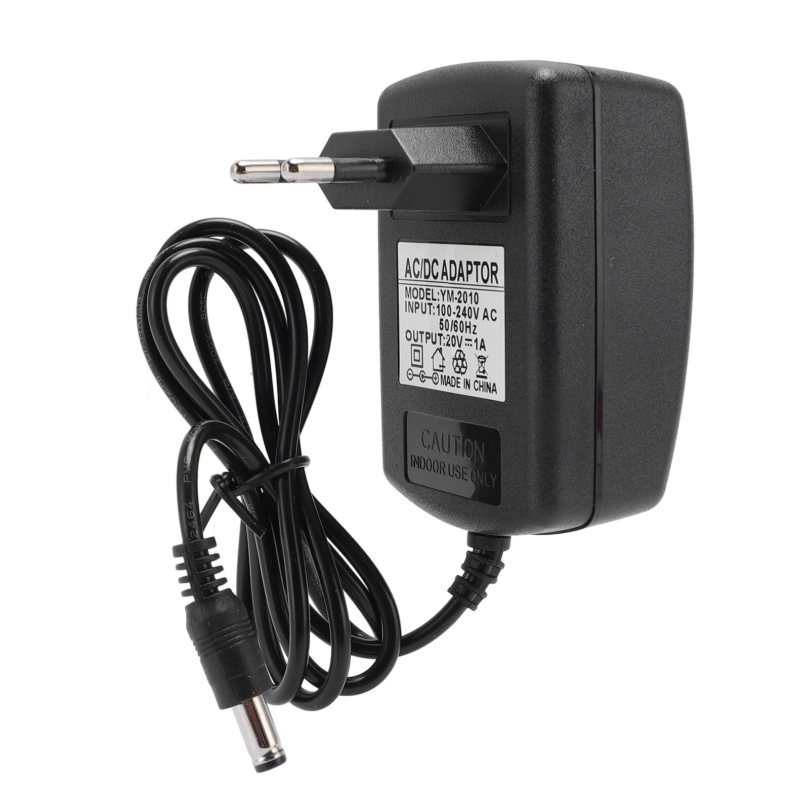 Адаптер питания 20 В 1 А с зарядным кабелем 5,5 мм x 2,5 мм для динамика, рекламного щита, дисплея, игровой консоли, телефона, вилка ЕС 93 см