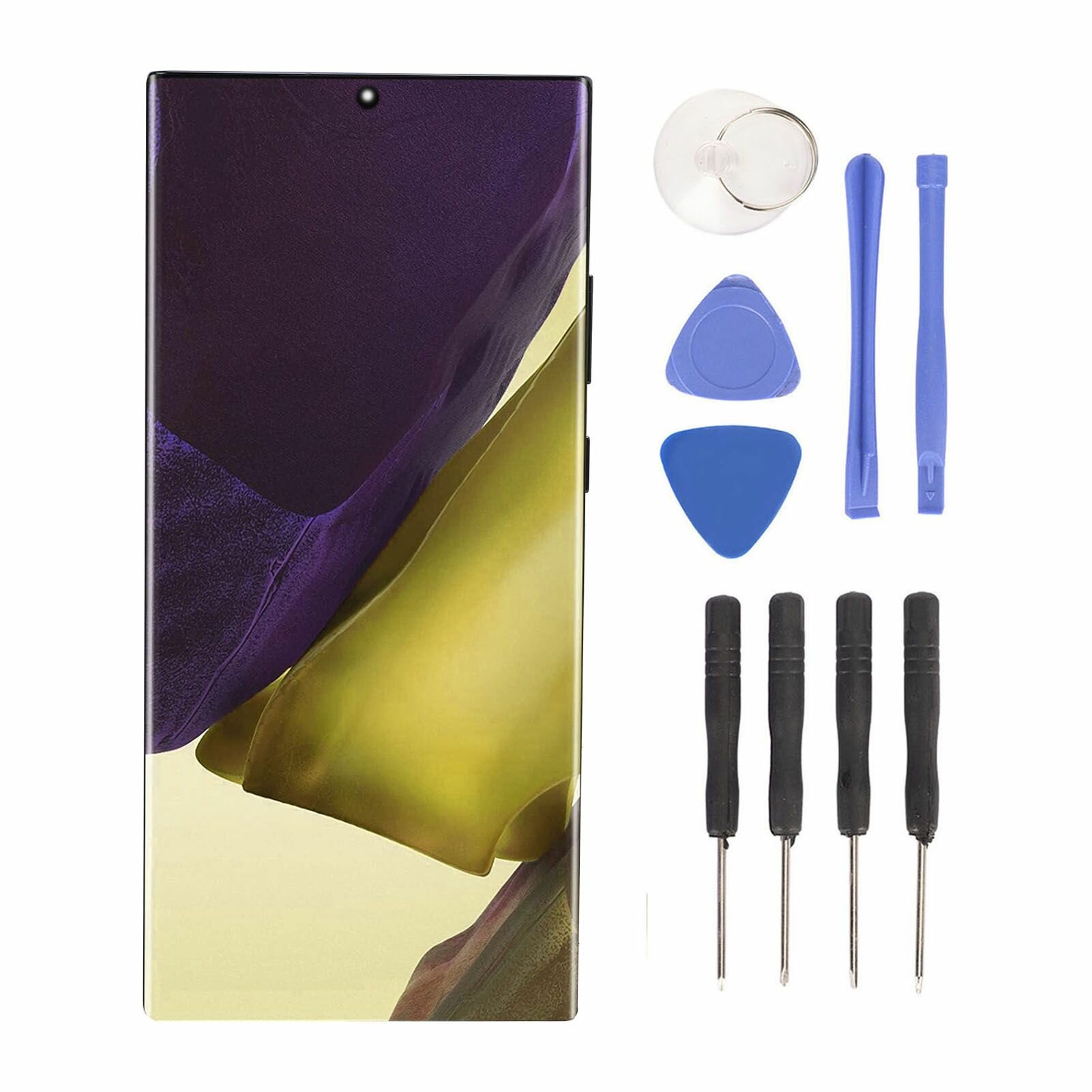 Комплект экрана Galaxy Note 20 Ultra: OLED/ЖК-дисплей-дигитайзер в сборе с рамкой, инструменты, сканер отпечатков. Черный