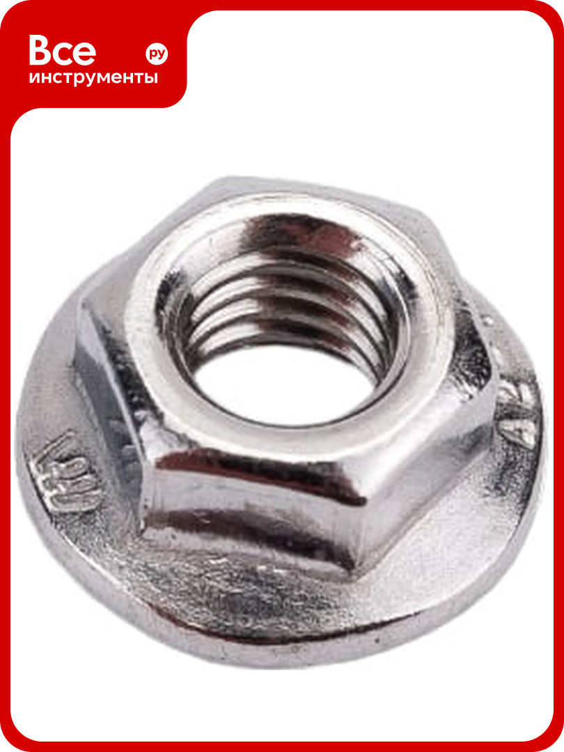Шестигранная гайка с фланцем и насечками DINFIX DIN 6923, нерж. А2, М5. 50 шт