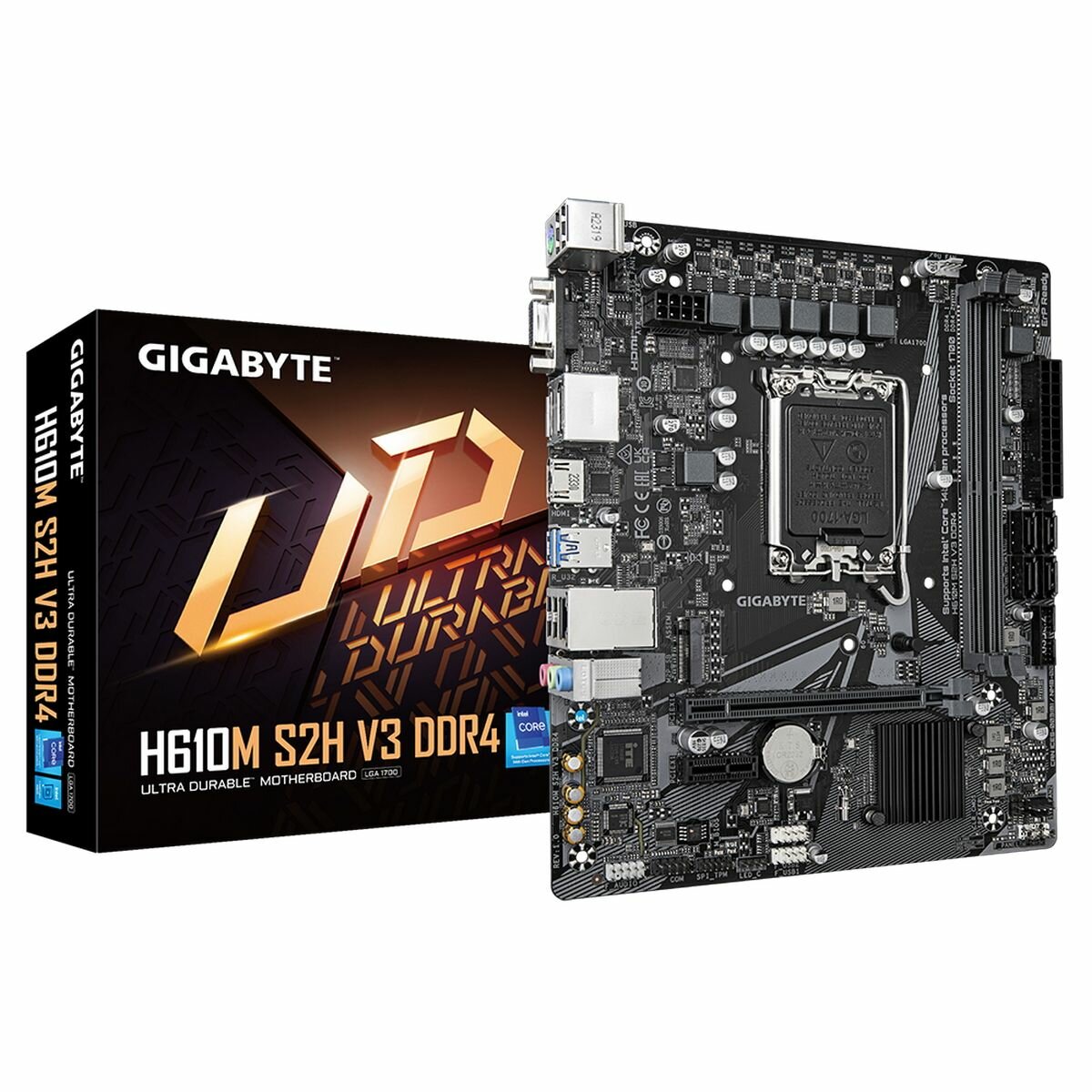 Материнская плата Gigabyte H610M S2H V3 DDR4, LGA1700, Intel H610, Micro-ATX, RTL (H610M S2H V3 DDR4)