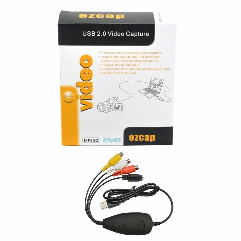 Ezcap172 USB-видеозахват, конвертер захвата, VHS-рекордер, DVD-видеокамера