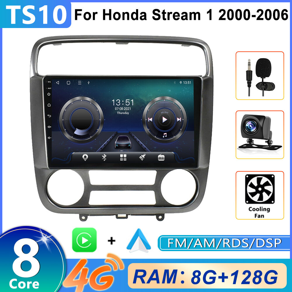 Android для Honda Stream 1 2000-2006/ Автомагнитола Андроид Хонда Стрим 1 2000-2006 4G-SIM Wifi Bluetooth Gps навигатор Мультимедиа автомабиля