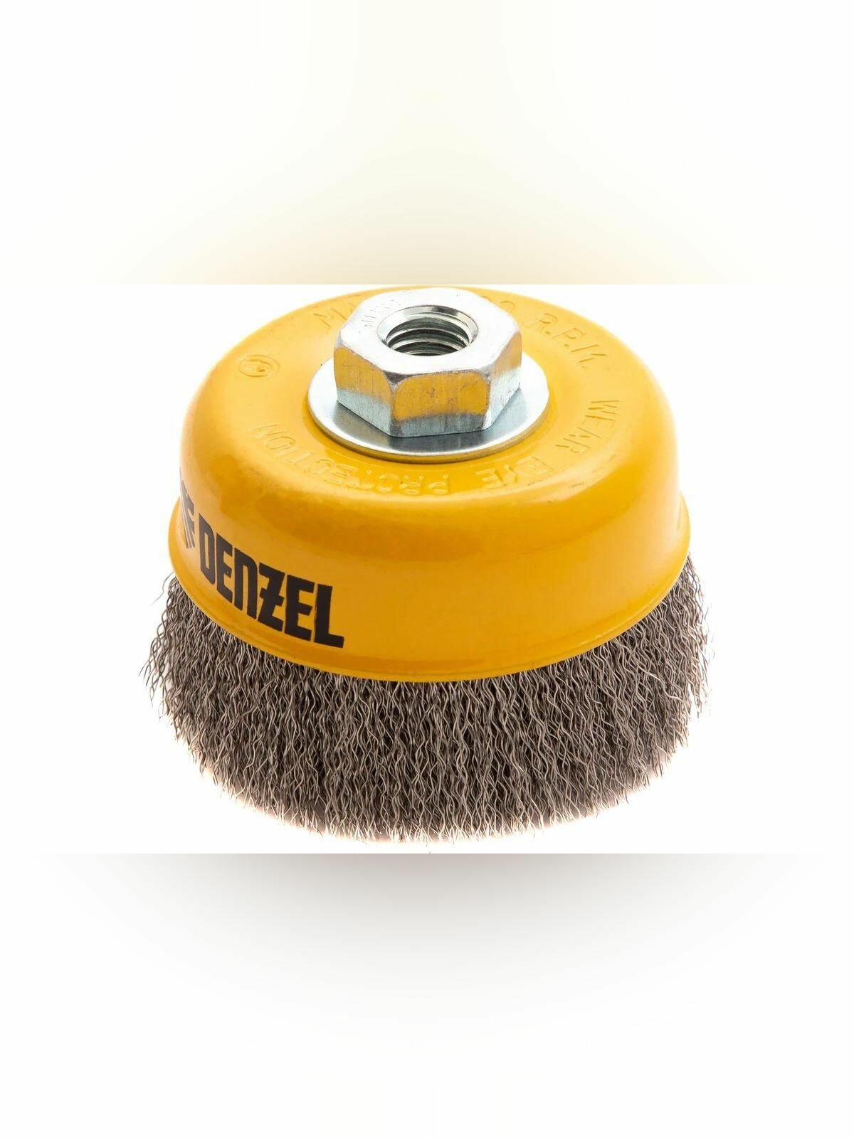 Щетка для УШМ, 100 мм, "Чашка", витая нержавеющая проволока 0.3 мм, М14 Denzel 746053