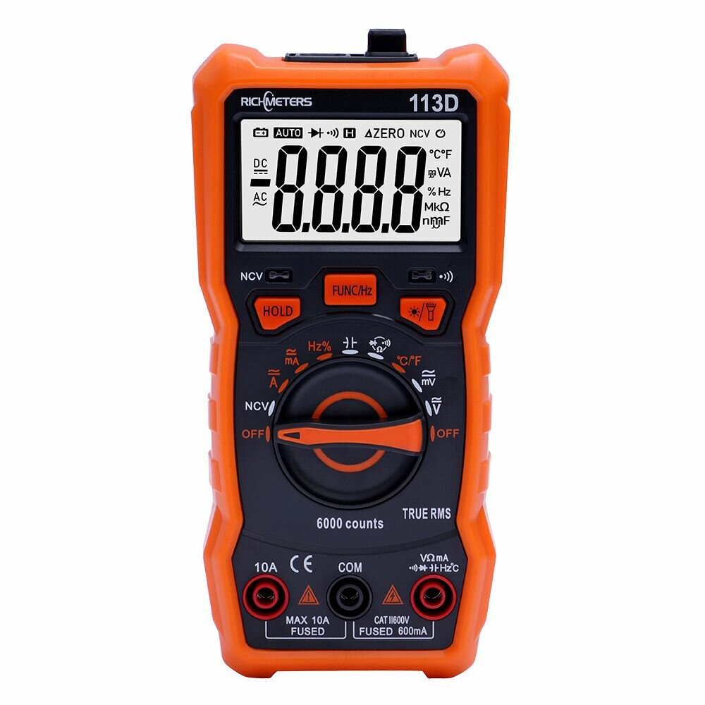 Электронный прибор RichMeters, для измерения параметров, с поверкой, оранжевый