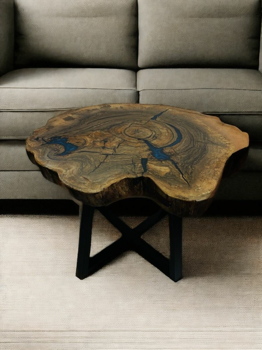 Журнальный столик от stoliki72, из массива американского ореха, диаметр 67 см, высотой 51(+2 пятки регулируются)см