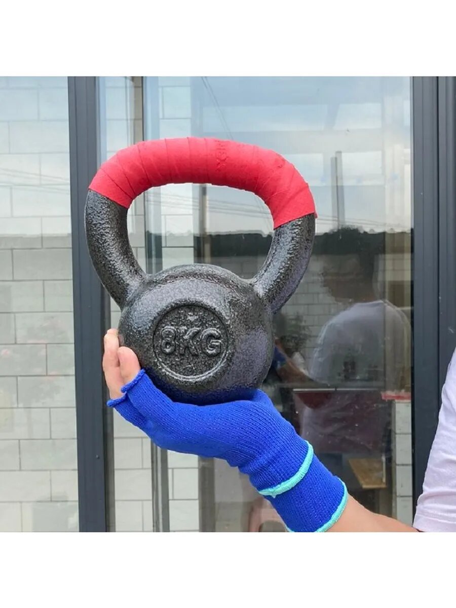 Гиря-гантель чугунная окрашенная 16кг (3 защиты)