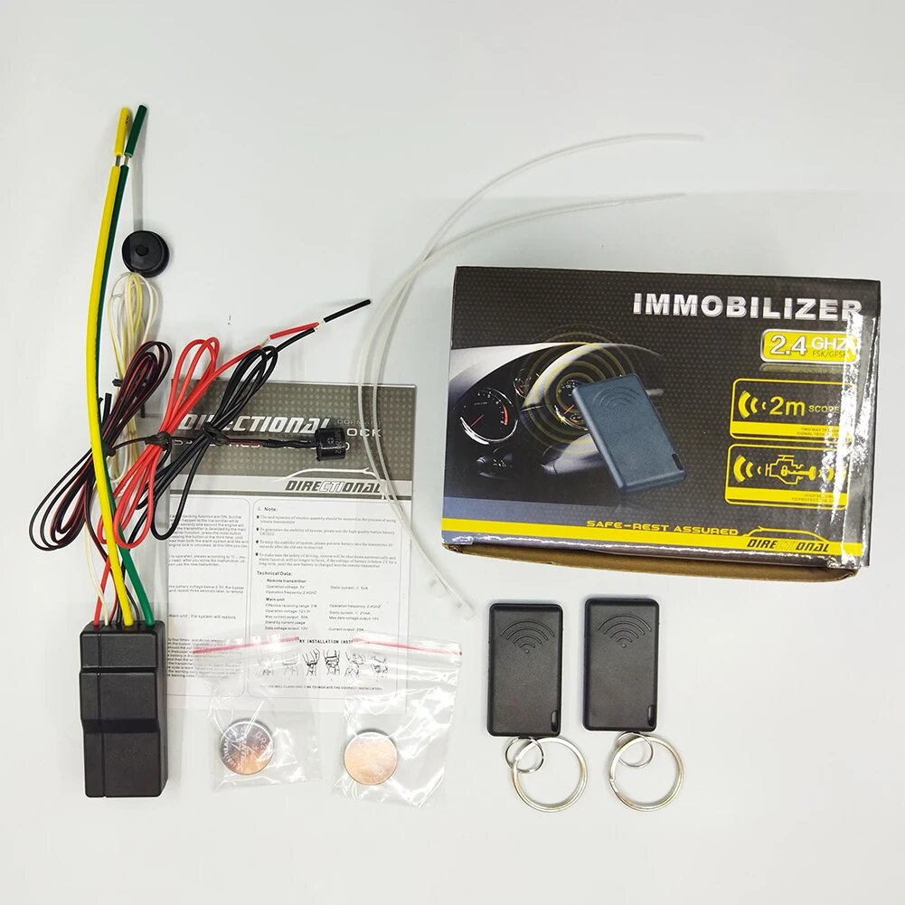 Автомобильный иммобилайзер 12 В, автомобильная сигнализация, автоматический интеллектуальный секретный замок, датчик 2-8 метров, 2,4 ГГц, RFID, автоматический скрытый замок, иммобилайзер, устройство