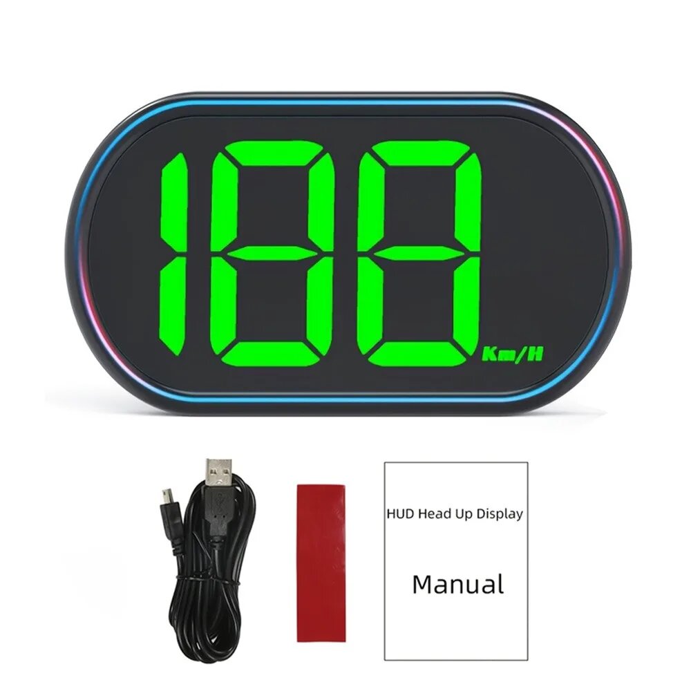KMH/MPH GPS Автомобильный цифровой спидометр Plug & Play Универсальная совместимость Измеритель скорости автомобиля Универсальный пластик, KM-H - Green