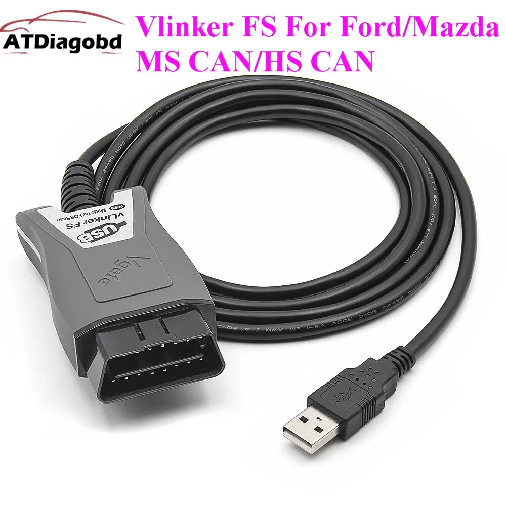 Автомобильный диагностический прибор Vgate Vlinker FS ELM327, USB, OBD2, для Fo-rd FORScan OBD2, Автомобильный сканер MS/HS CAN Для МАЗ-да