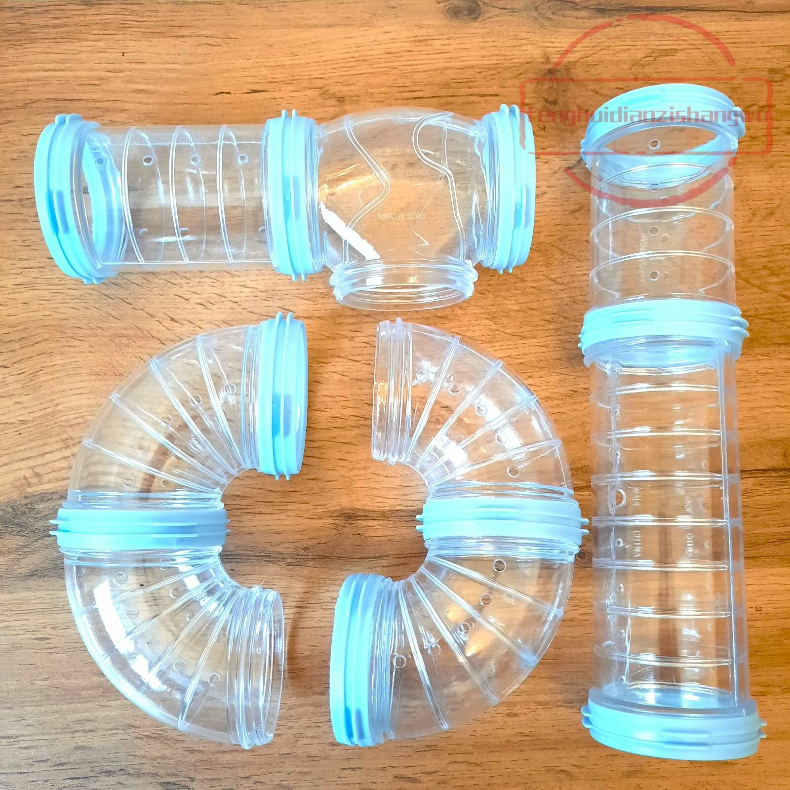 Тоннель для грызунов пластиковый прозрачный 8 элементов, лабиринт для хомяка, тоннель для грызунов