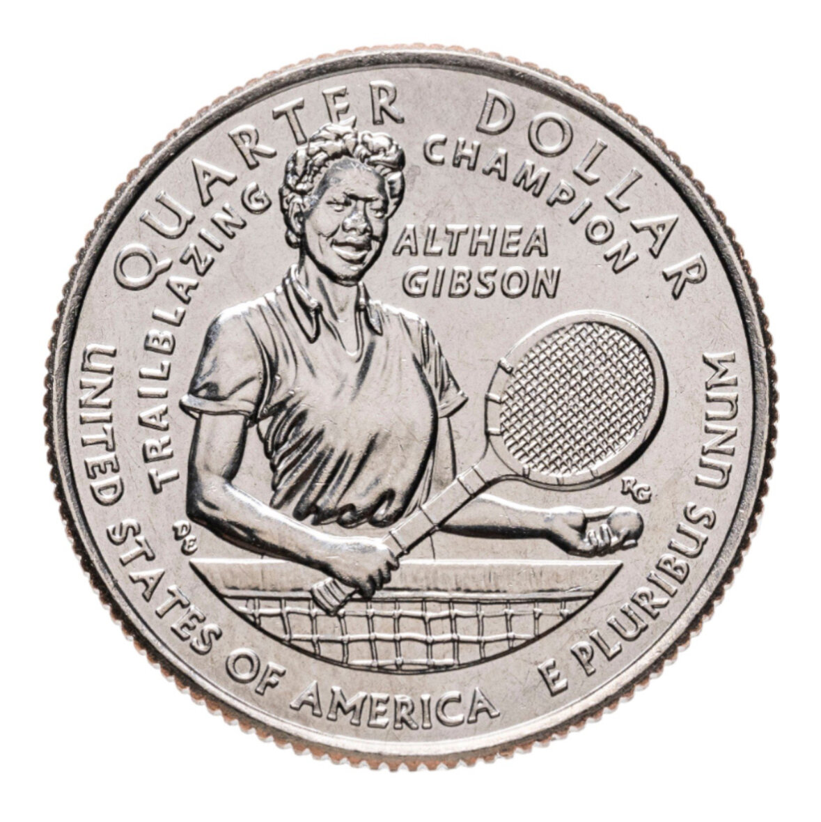 25 центов 2025 года США Алтея Гибсон. Женщины Америки. Двор D. Теннис