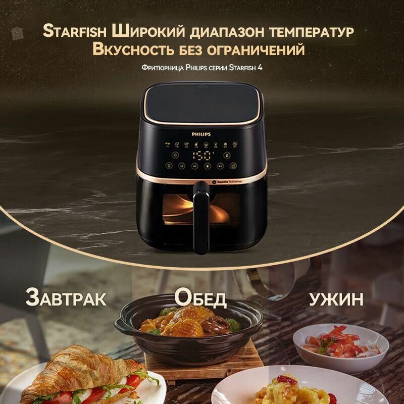 Аэрогриль электрический Philips HD9455/80, черное