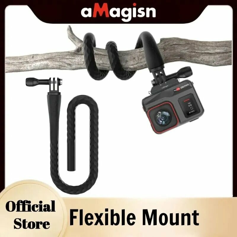 AMagisn Гибкая палка для селфи для Insta360/GoPro/DJI Многофункциональное гибкое крепление для экшн-камеры с 1/4 винтом и 2 штырями 适用于 Insta360/GoPro/DJI 的 aMagisn 柔性自拍杆多功能柔性运动相机支架，带 1/4 螺丝和 2 针