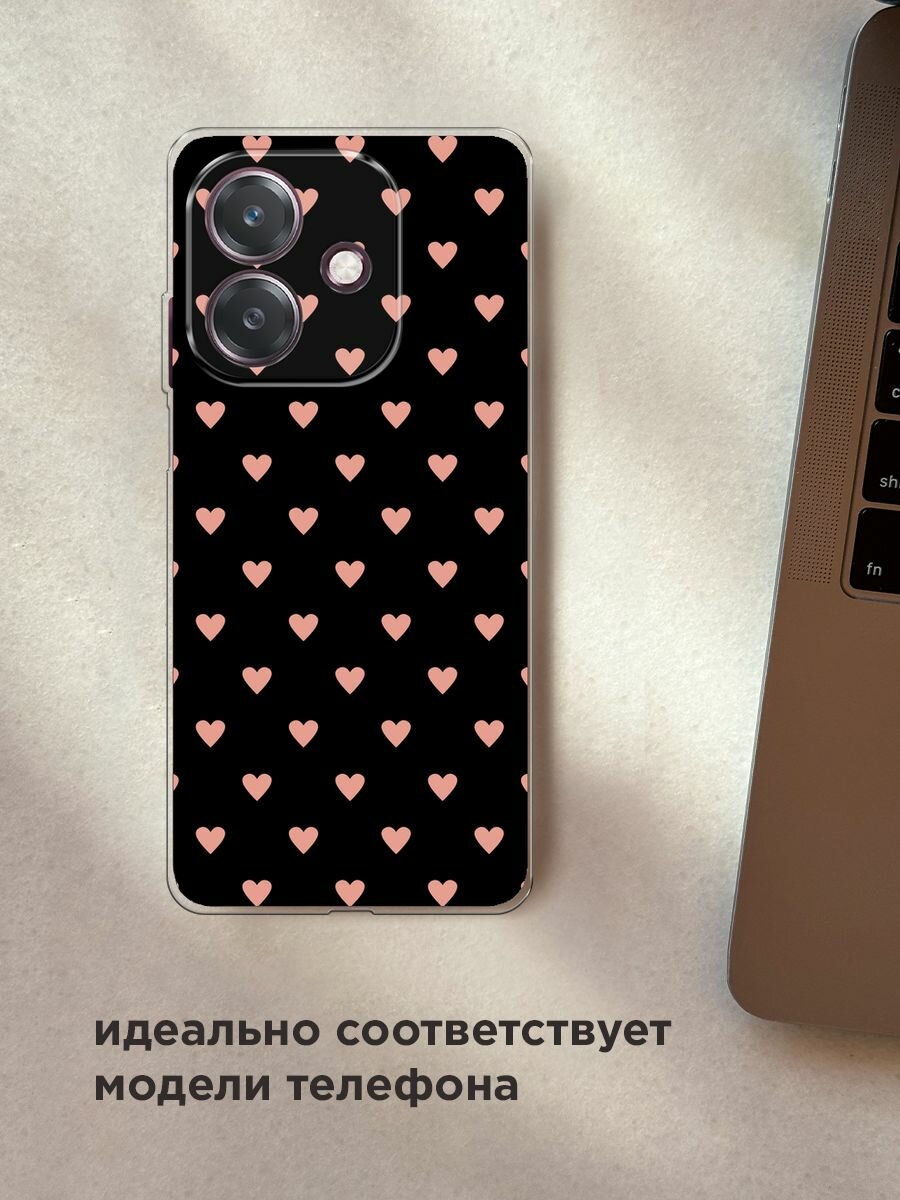 Чехол на Oppo A3/A3x / Оппо А3/A3x с принтом "Розовые сердечки" — фото 1