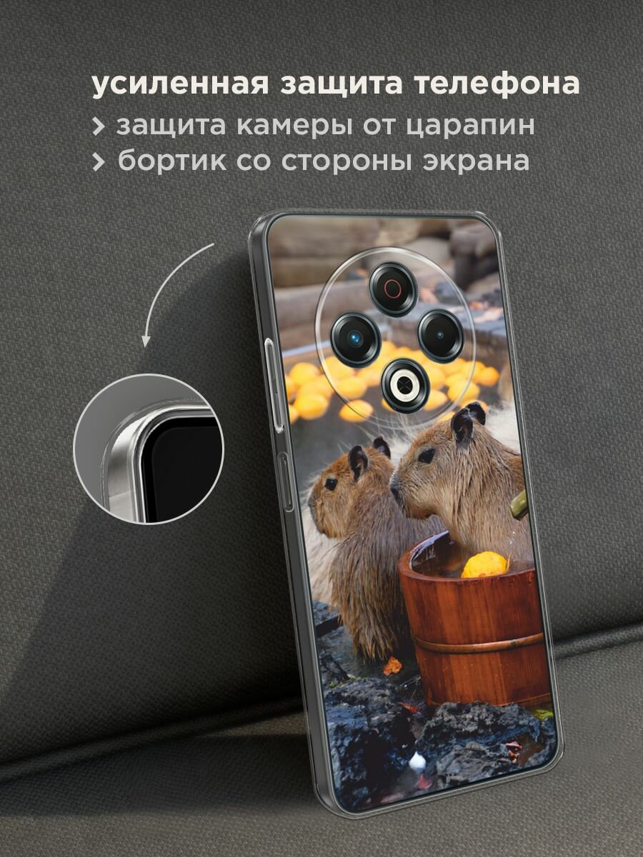 Чехол на Tecno Spark 30 / Текно Спарк 30 с принтом "Капибары отмокают" — фото 1