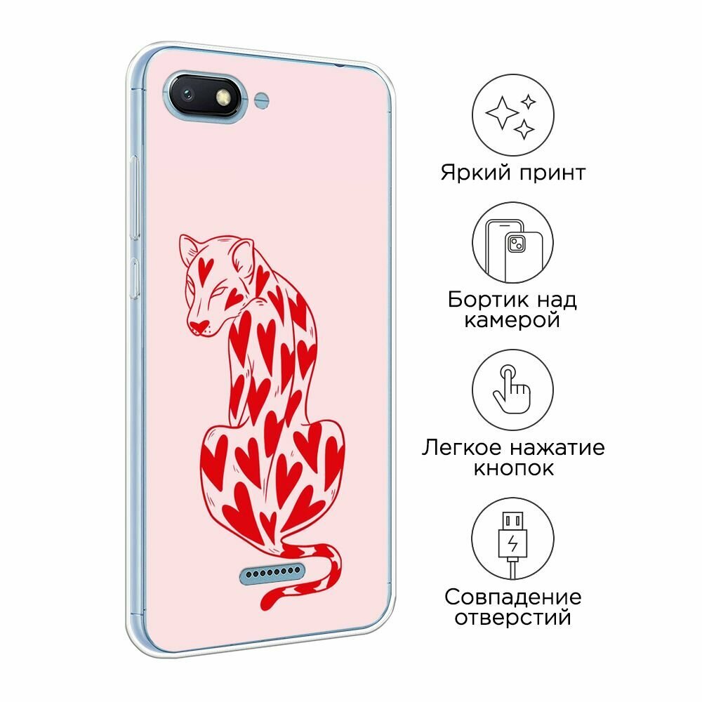 Чехол на Xiaomi Redmi 6A / Сяоми Редми 6А с принтом "Heart panther 1 - 14 февраля" — фото 1
