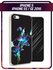 Чехол на Apple iPhone 5/5S/SE / Айфон 5/5S/SE с принтом "Синий цветок на черном"