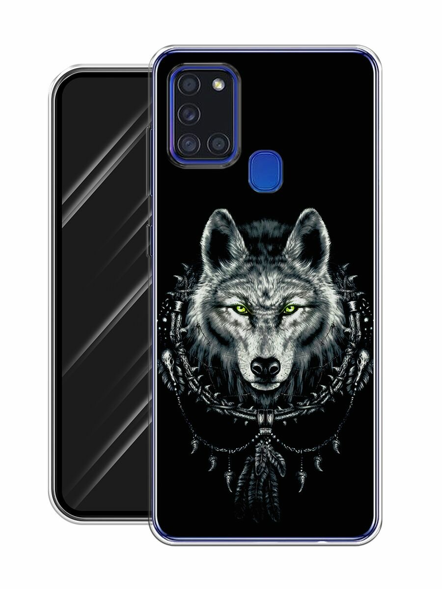 Чехол на Samsung Galaxy A21s / Самсунг Галакси A21s с принтом "Волк оберег" — фото 1