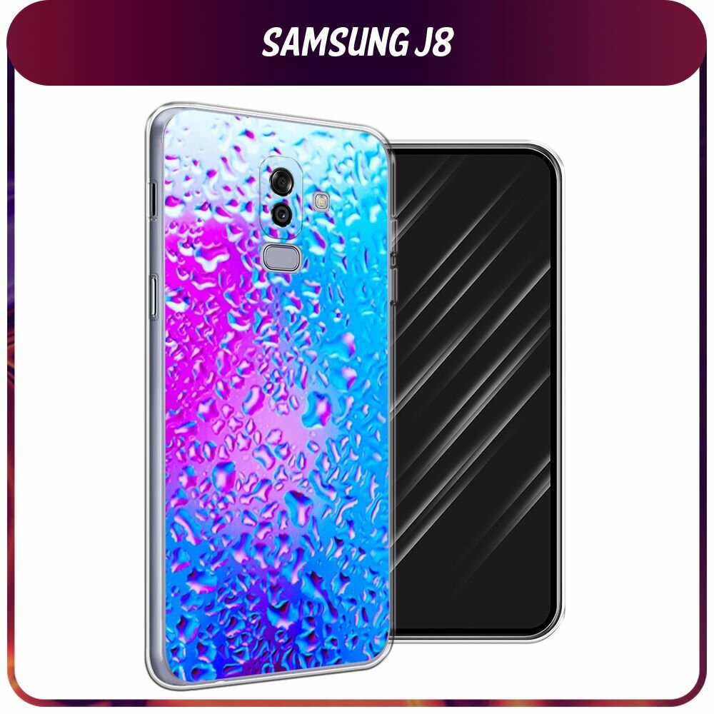 Чехол на Samsung Galaxy J8 / Самсунг Галакси Джей 8 с принтом "Капли на стекле"